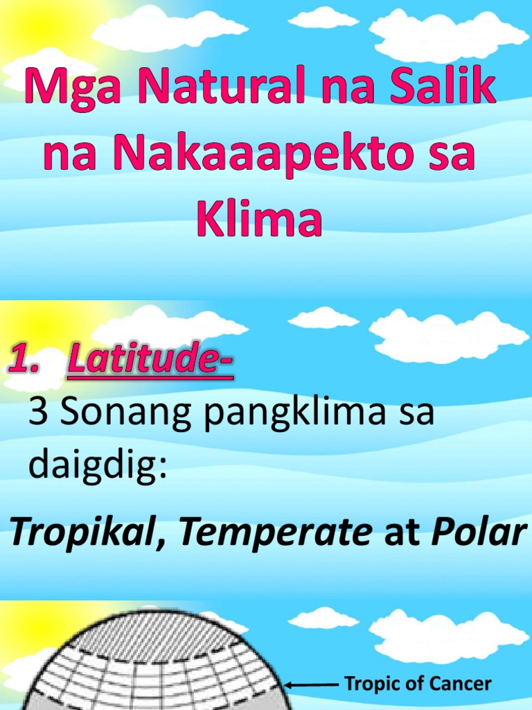 Mga Natural Na Salik Na Nakaaapekto Sa Klima | PDF