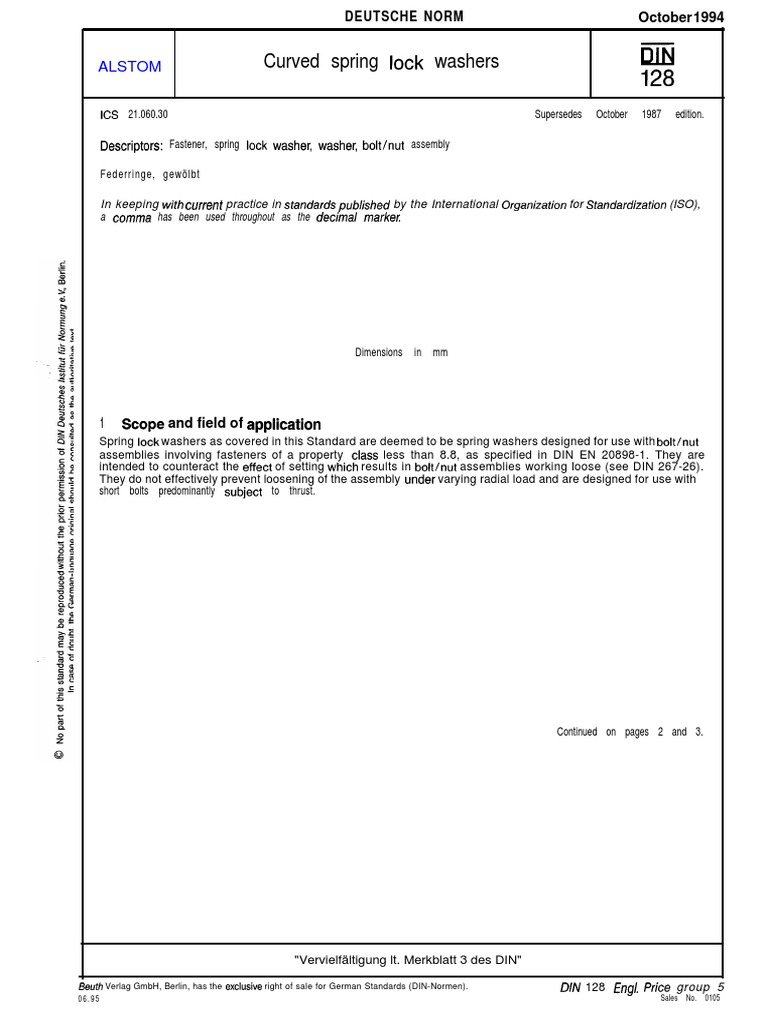 DIN 128 en PDF | PDF | Washer (Hardware) | Screw