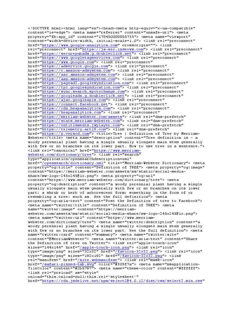 Merriam Webster Tree | PDF | English Dictionaries
