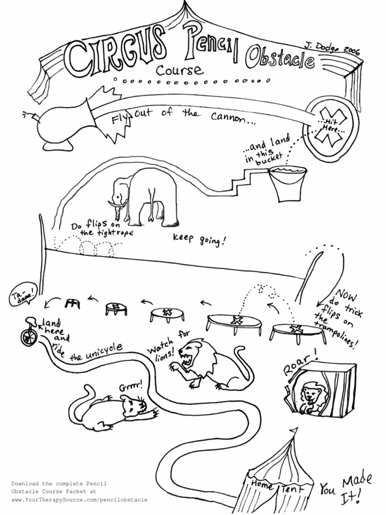 The Complete Pencil Obstacle Course Packet at | PDF