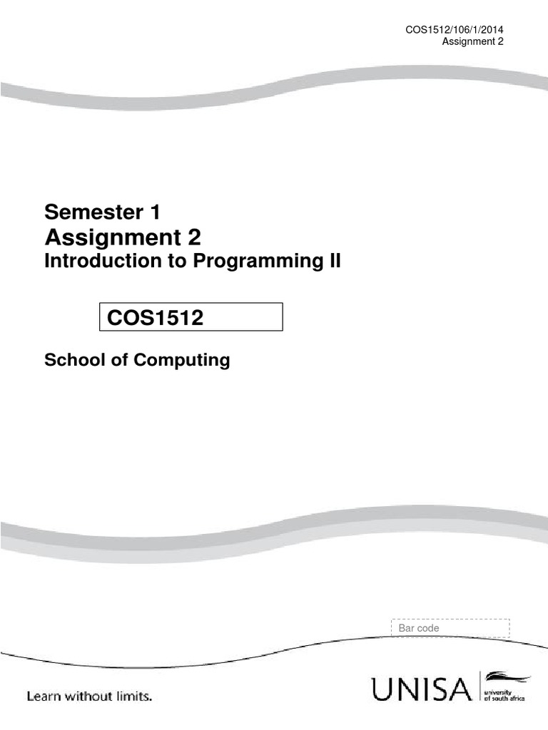 Assignment 2: Semester 1 | PDF | Parameter (Computer Programming) | Method (Computer Programming)