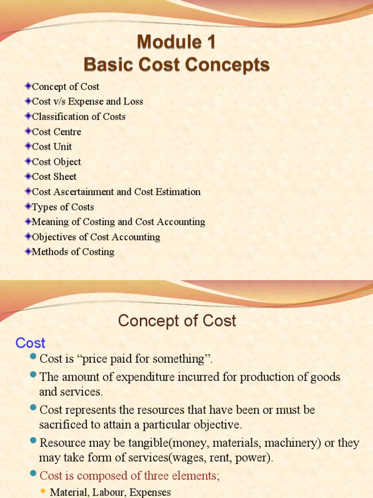 Module 1 - Basics of Costing | PDF | Expense | Cost Accounting