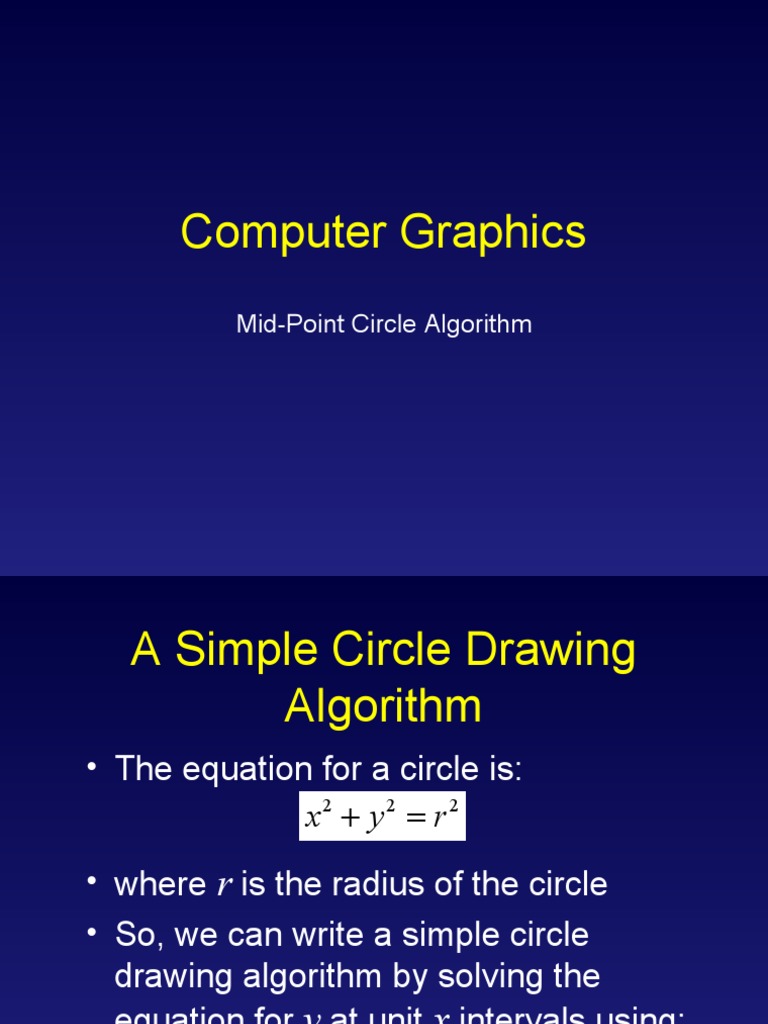 Circle Mid Point | PDF | Mathematical Analysis | Algorithms