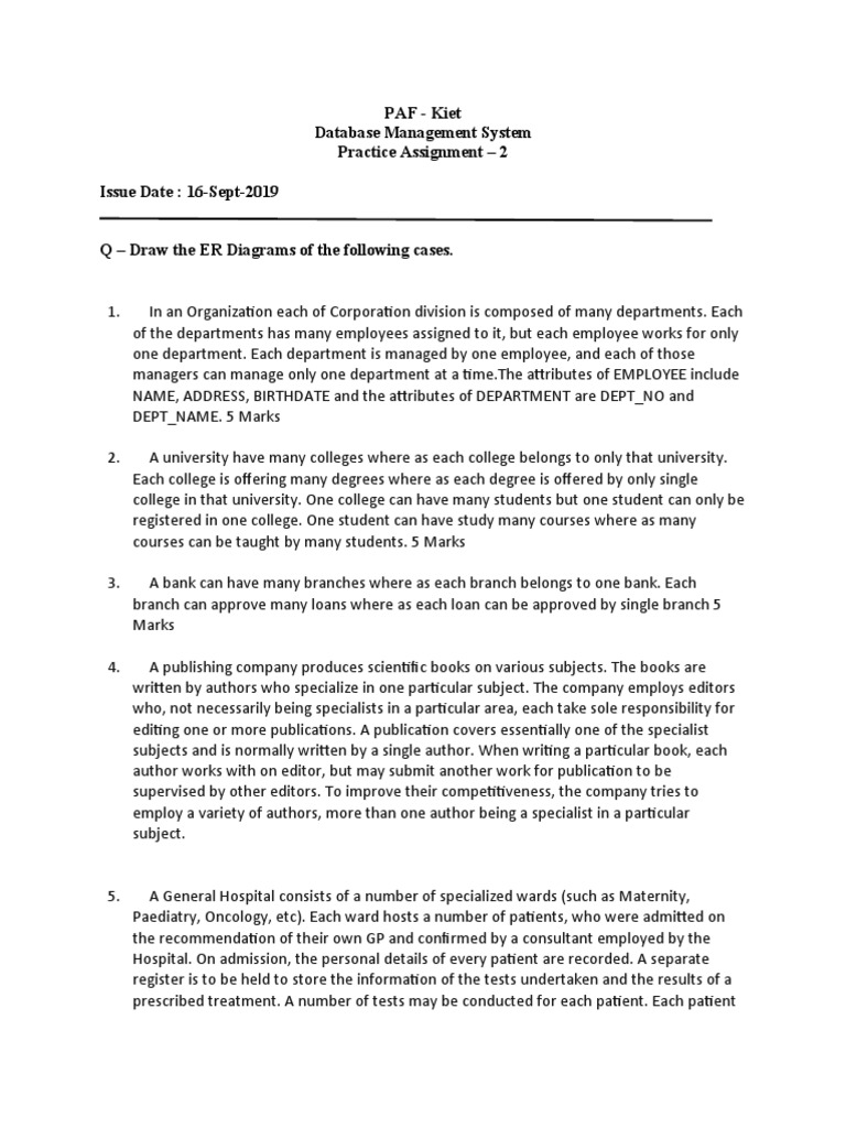 2 - Practice Assignment (ER - Diagram) | PDF | Credit Card | Databases