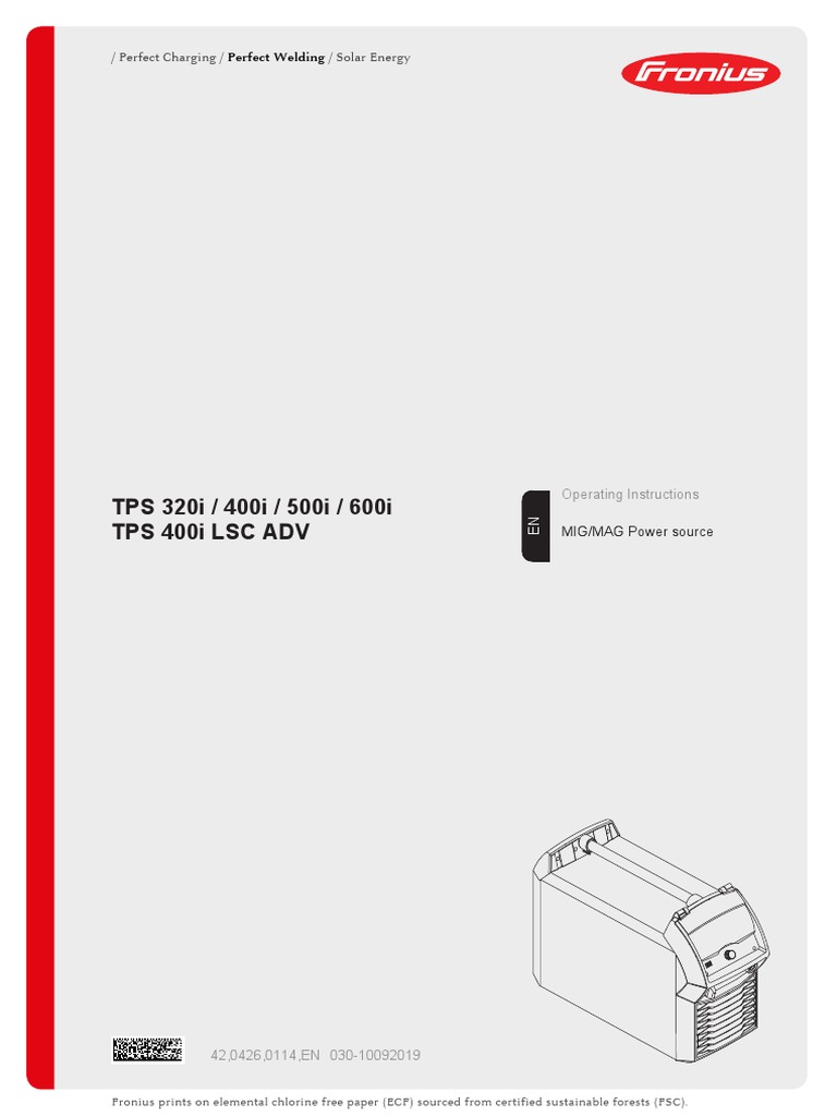 TPS 500i Manual | PDF | Welding | Construction