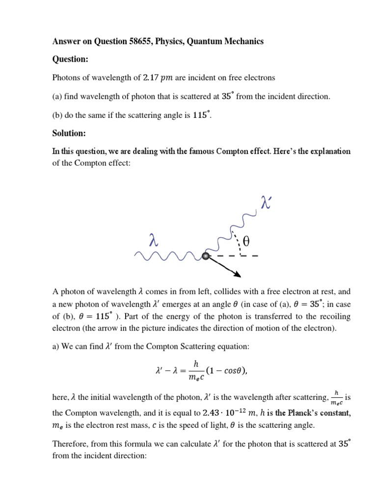 Answer On Question 58655, Physics, Quantum Mechanics | PDF