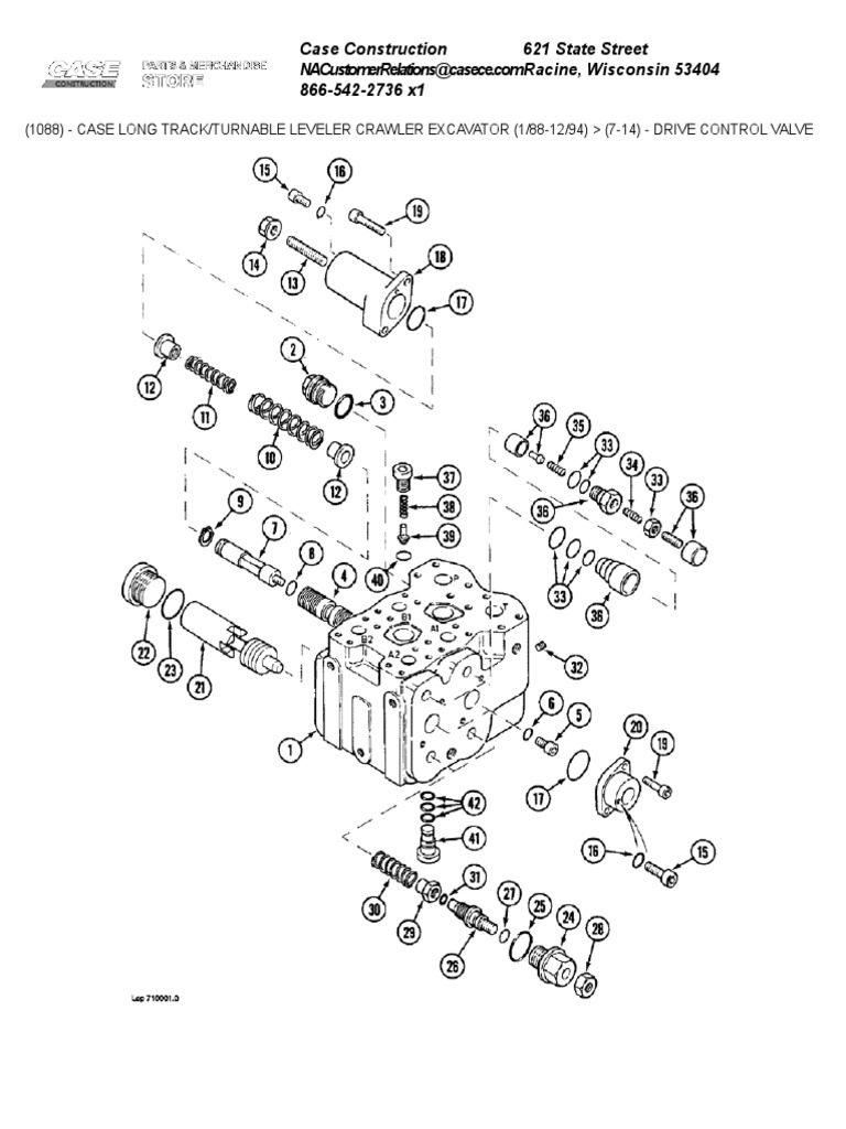 Case Excavator Drive Control Valve Parts | PDF | Valve | Screw