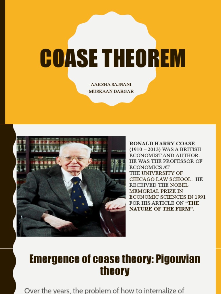Coase Theorem: - Aaksha Sajnani - Muskaan Dargar | PDF | Externality ...