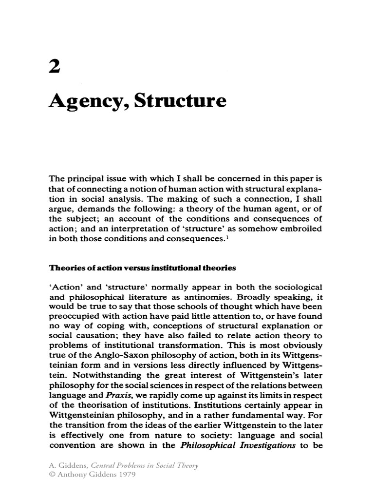 Giddens (1979) | PDF | Sociology | Social Theory