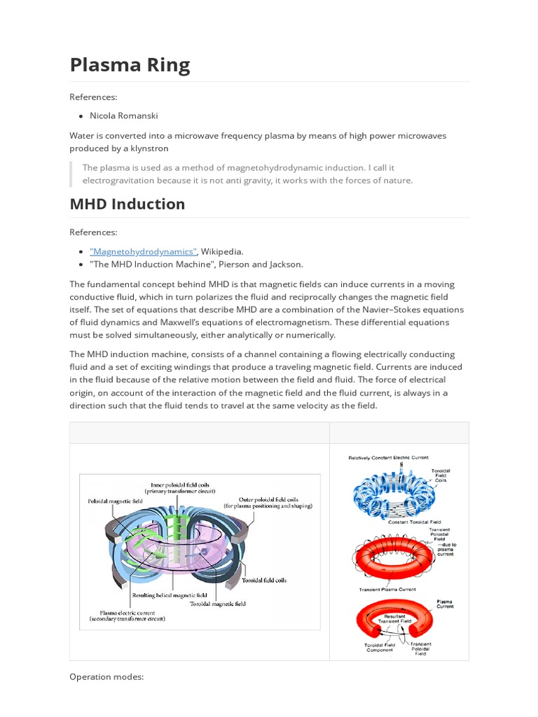 Plasma Ring: MHD Induction | PDF | Magnetohydrodynamics ...