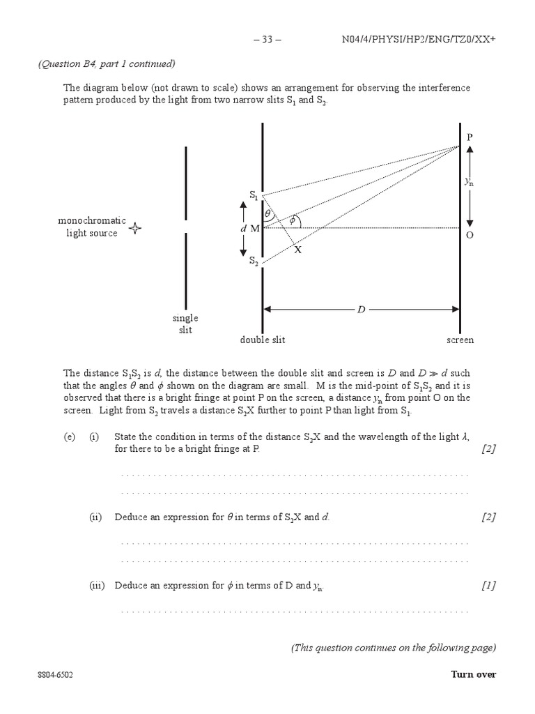 Waves HL Worksheet | PDF | Wavelength | Diffraction