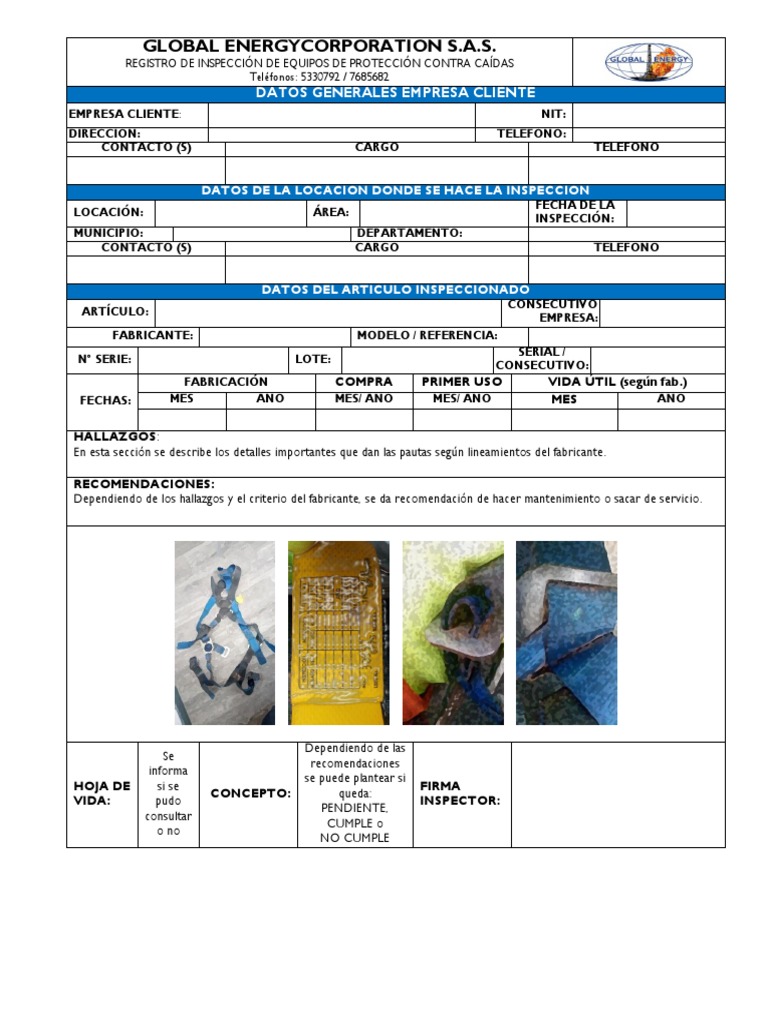 Modelo Formato Reporte de Inspección | PDF | Informática | Business