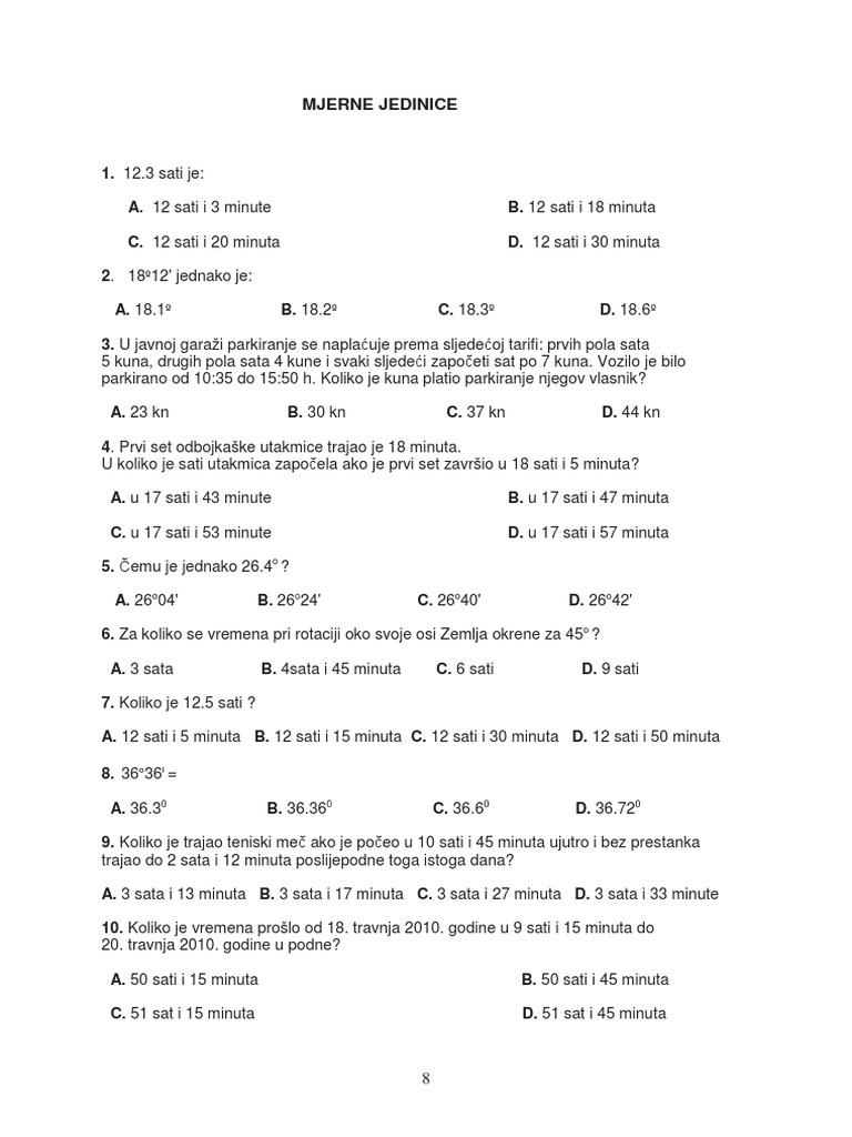 Mjerne Jedinice | PDF