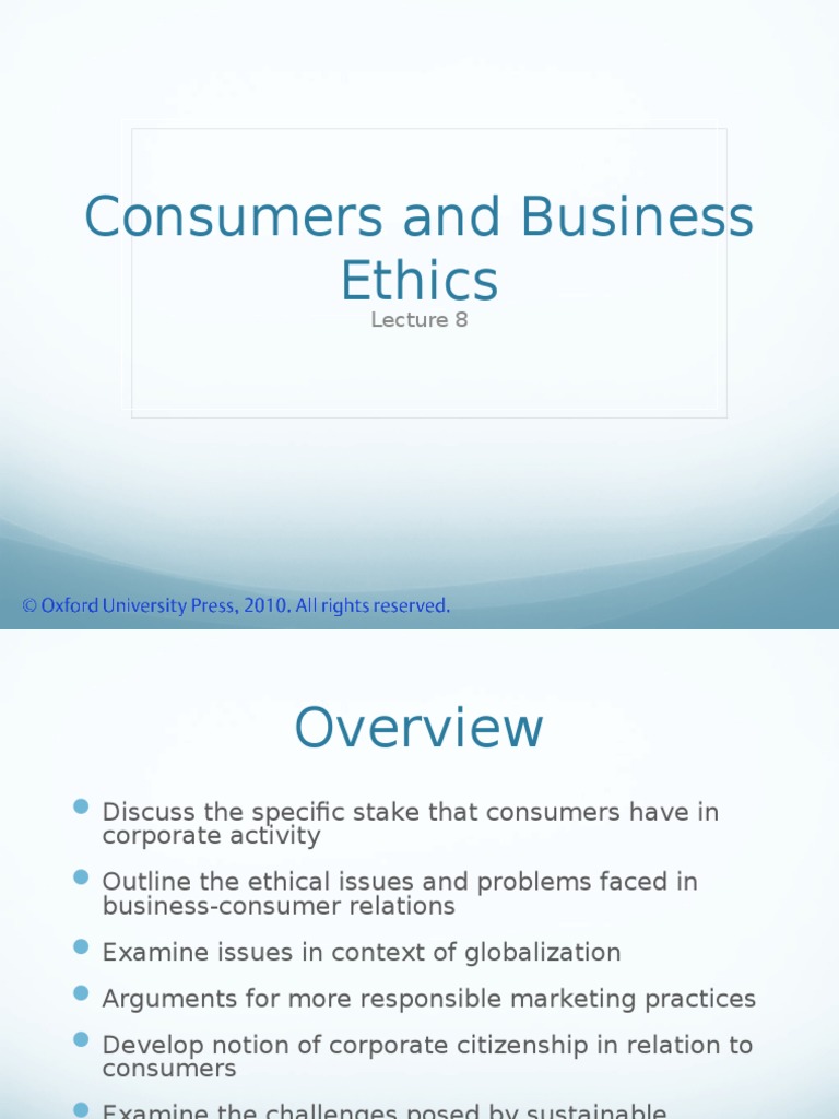 Consumers and Business Ethics | PDF | Consumerism | Sustainability
