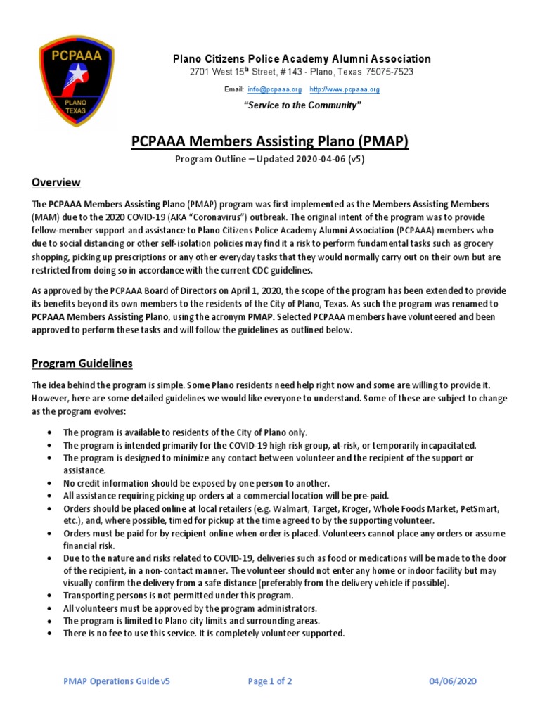 PMAP Program - Public v5 | PDF | Volunteering | Business