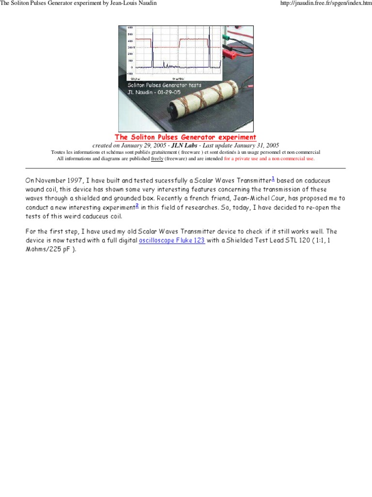 CADUCEUS COIL - The Soliton Pulses Generator | PDF | Soliton | Inductor