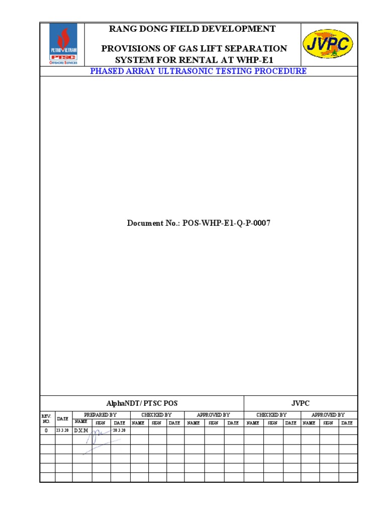 Phase Array Ultrasonic Testing Procedur | PDF | Pipe (Fluid Conveyance ...