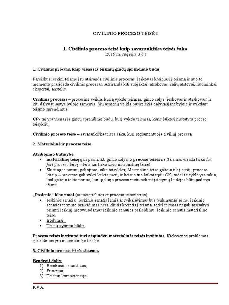 Civilinio Proceso Teisė.