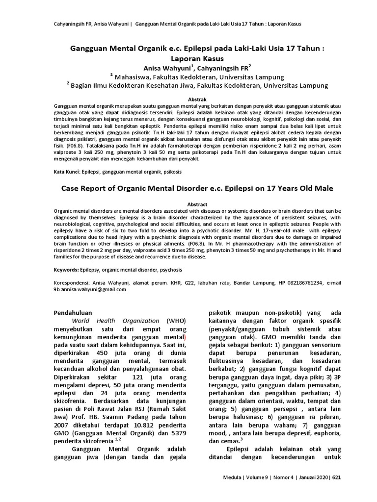 Contoh Lapsus Epilepsi Gmo | PDF