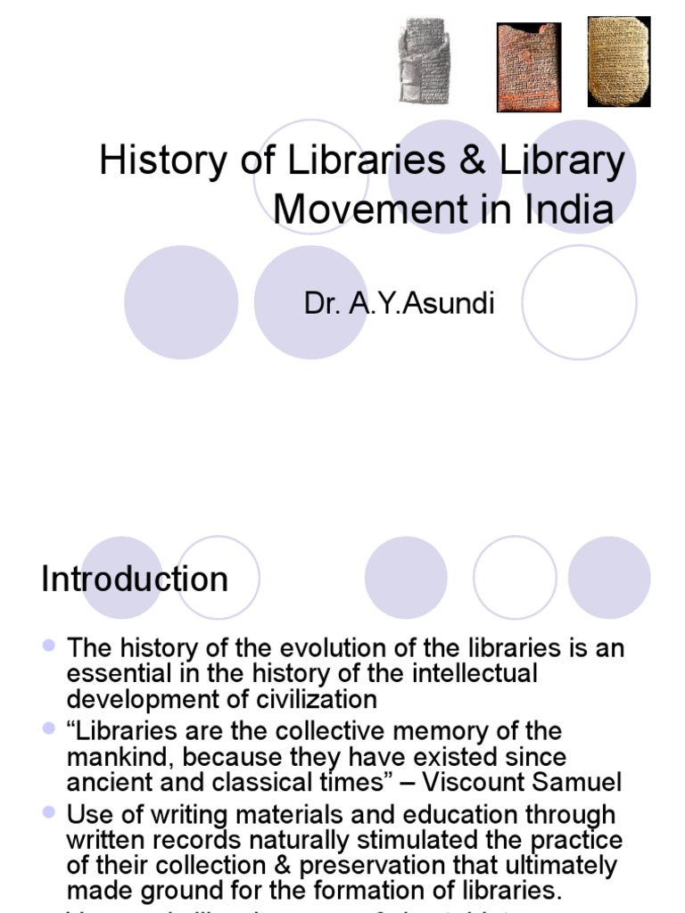 History of Library Development in India | PDF | School Library | Libraries