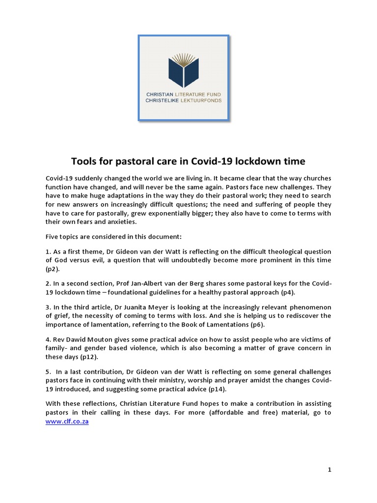 Tools For Pastoral Care in Covid | PDF | Eucharist | Grief