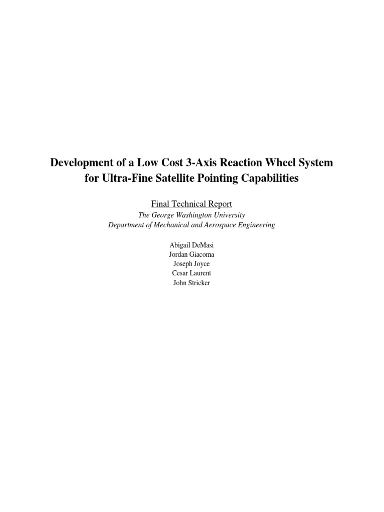 Low-Cost 3-Axis Reaction Wheel System | PDF | Rotation Around A Fixed ...