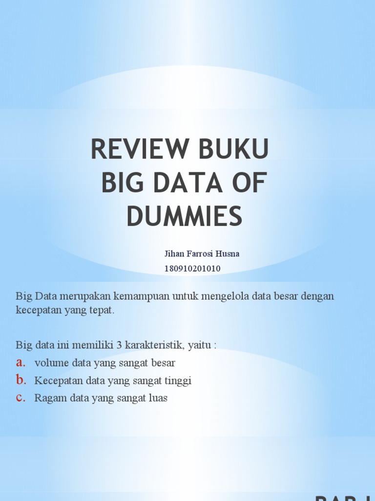 Review Buku Big Data For Dummies | PDF