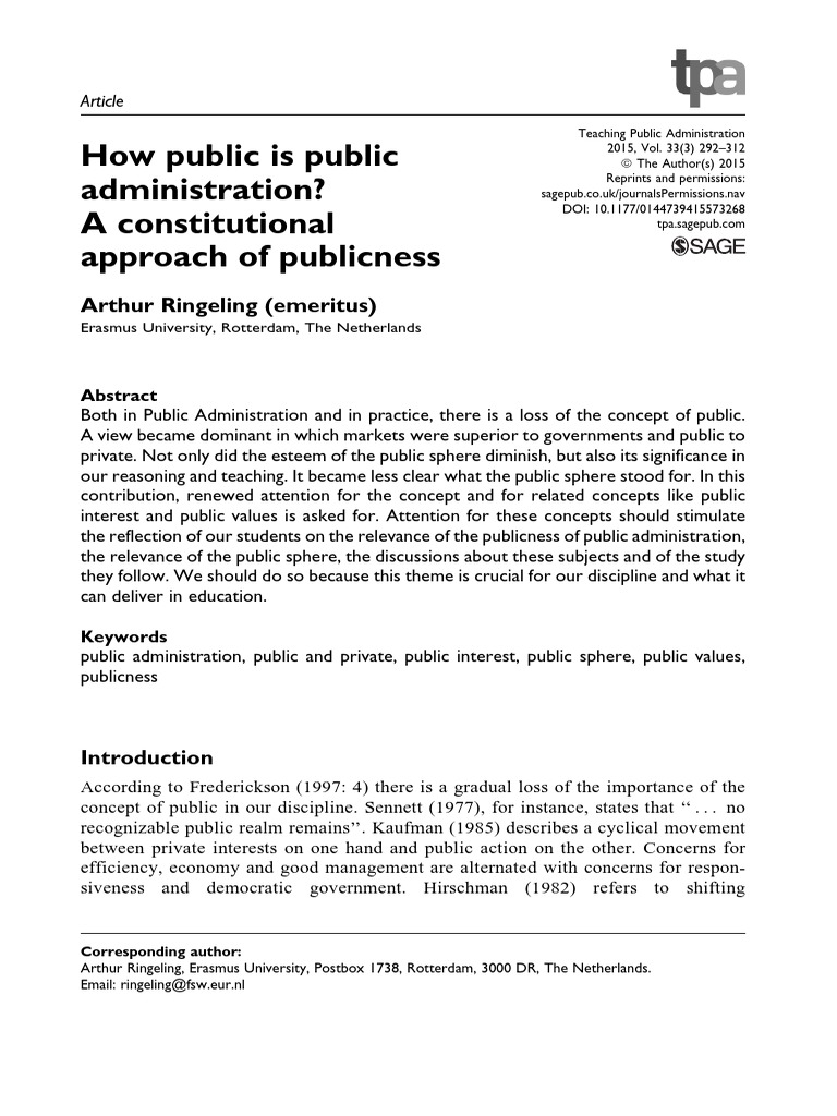 Reconsidering Publicness: A Constitutional Approach to Understanding ...
