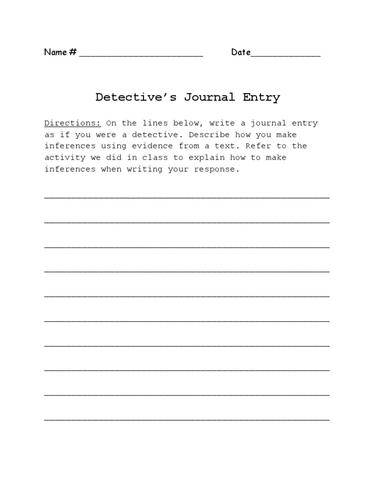 3a Detectives Journal Entry | PDF