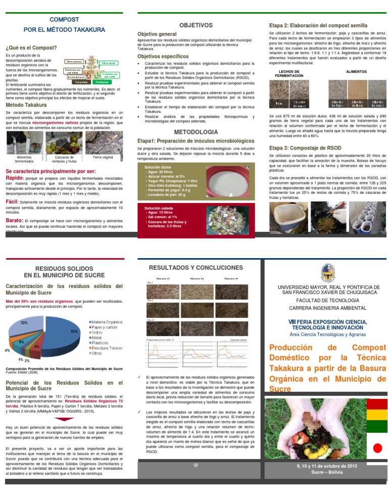 Triptico Proyecto Compost Takakura | PDF | Compost | Residuos