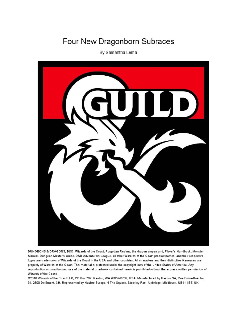 Four New Dragonborn Subraces: by Samantha Lema | PDF | Wizards Of The ...