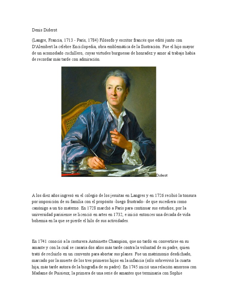 Denis Diderot | PDF | Era de iluminacion | Filosofía moderna