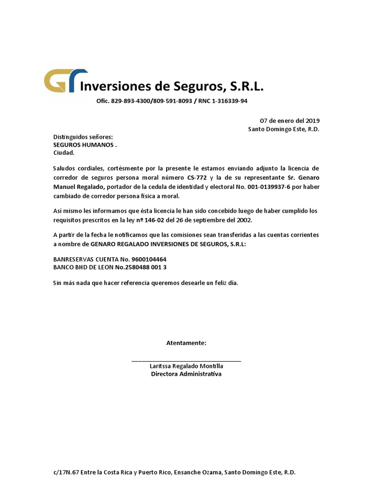 Carta A Compañias | PDF