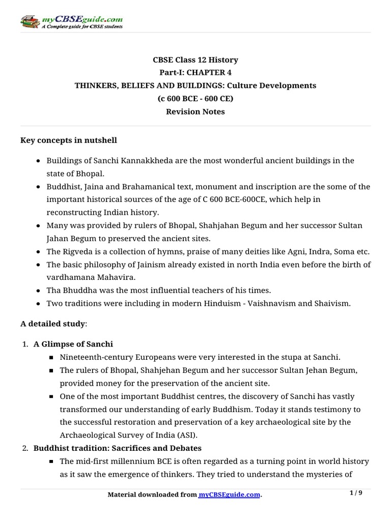 12 History Revision Notes CH 04 | PDF | Gautama Buddha | Bhakti