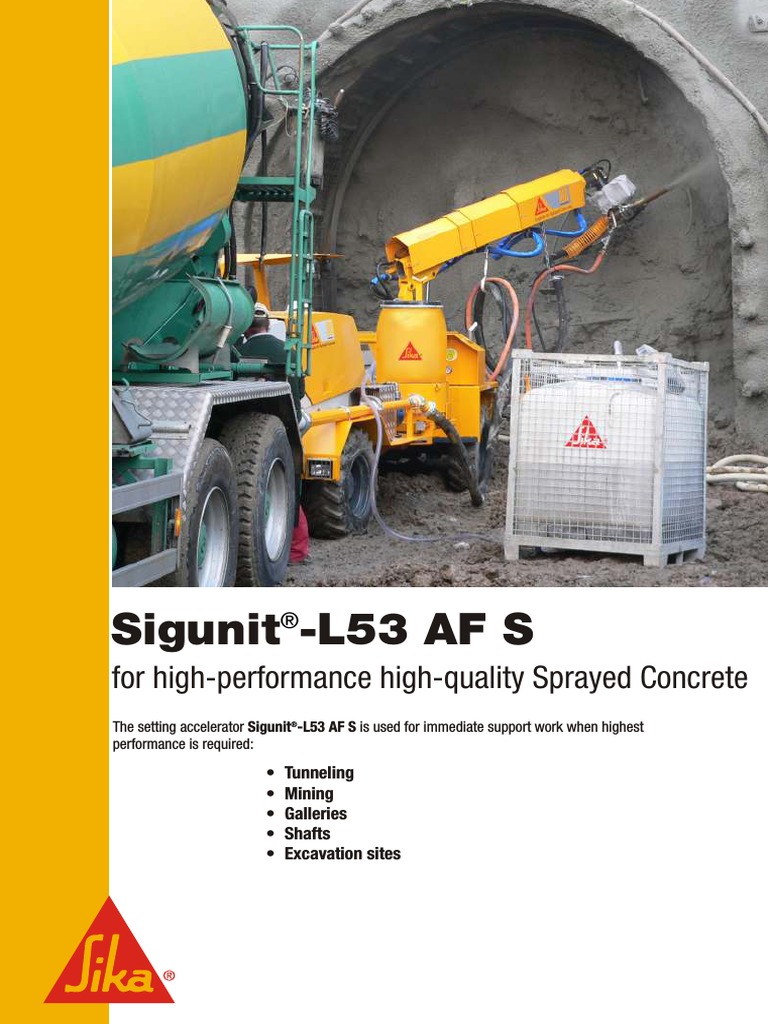 Sigunit - L53 AF S: For High-Performance High-Quality Sprayed Concrete ...