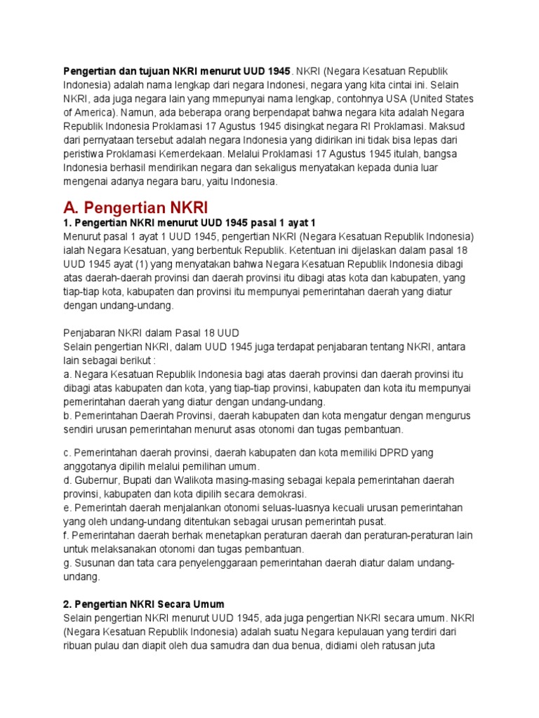 Pengertian Dan Tujuan Nkri Menurut Uud 1945 Pdf 