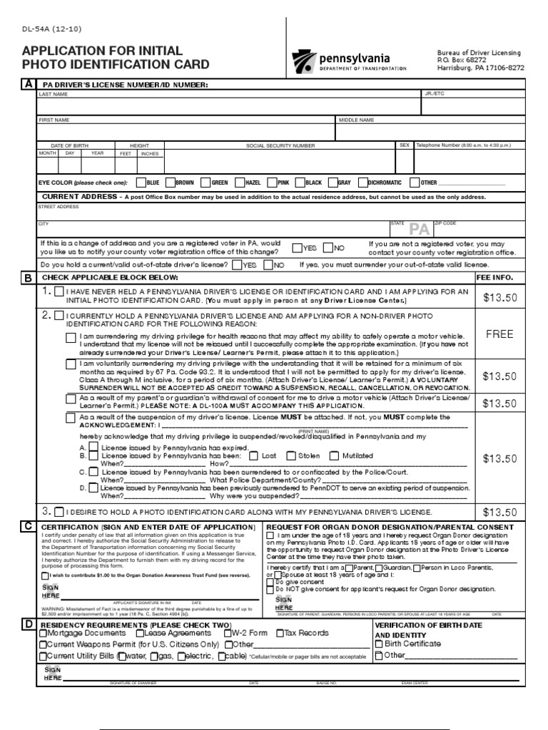Pennsylvania Photo ID Application Guide | PDF | Identity Document ...