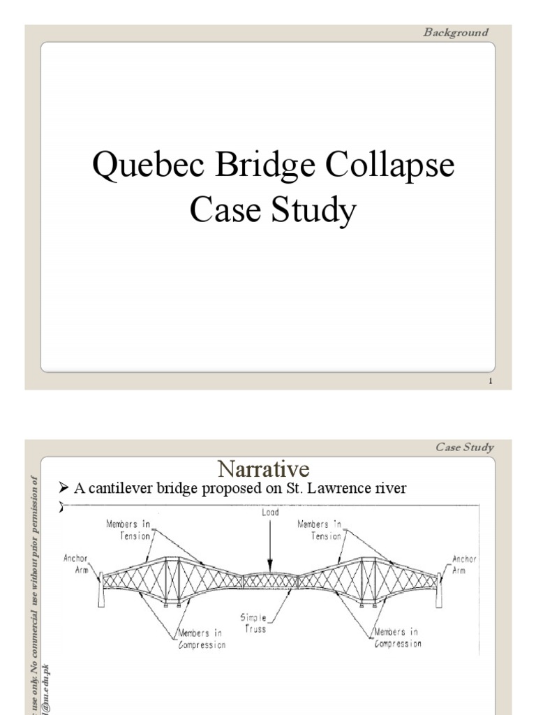 Quebec Bridge Collapse Case Study Case Study: Background | PDF | Truss