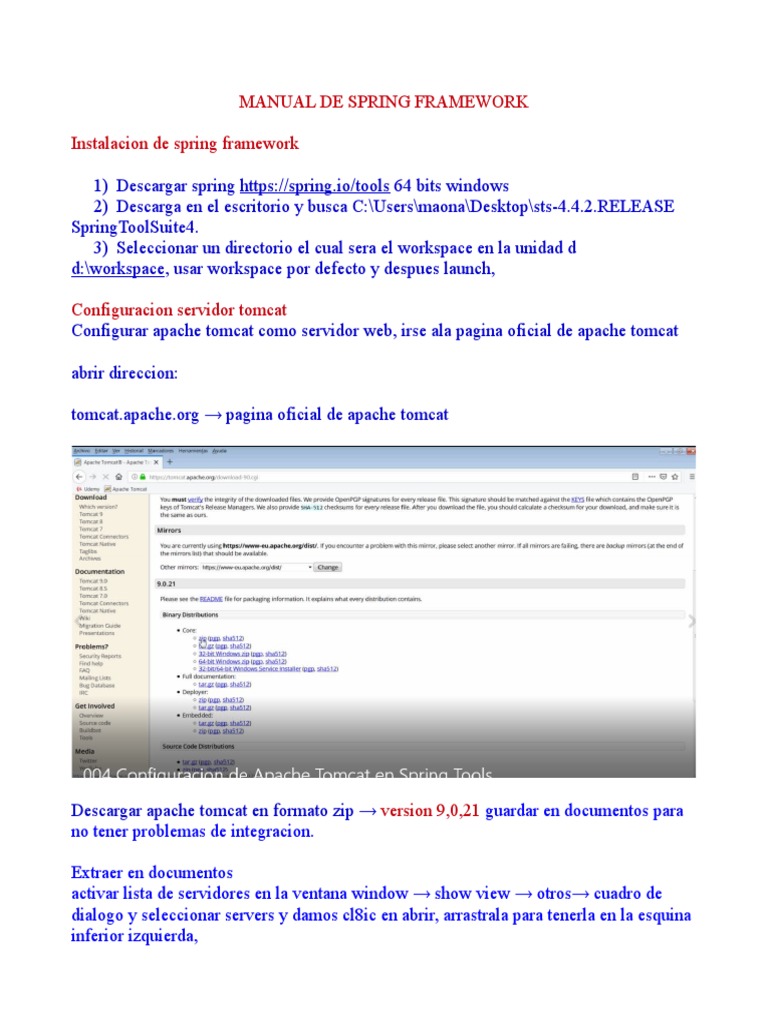 Guía de Configuración de Spring MVC | PDF | Páginas del servidor Java | Diseño de software