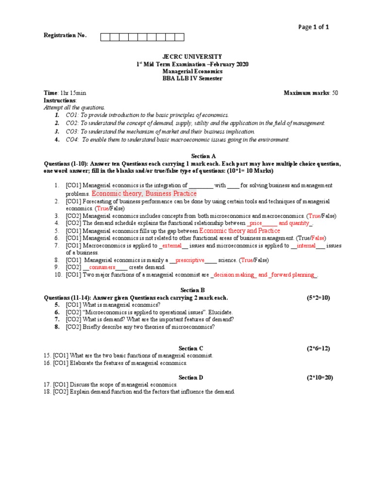 Economic Theory, Business Practice: Attempt All The Questions | PDF ...