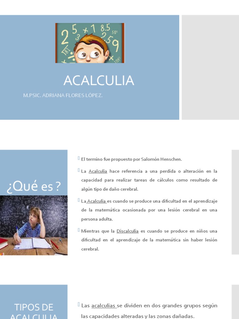 ACALCULIA | PDF | Neuropsicología | Ciencia cognitiva