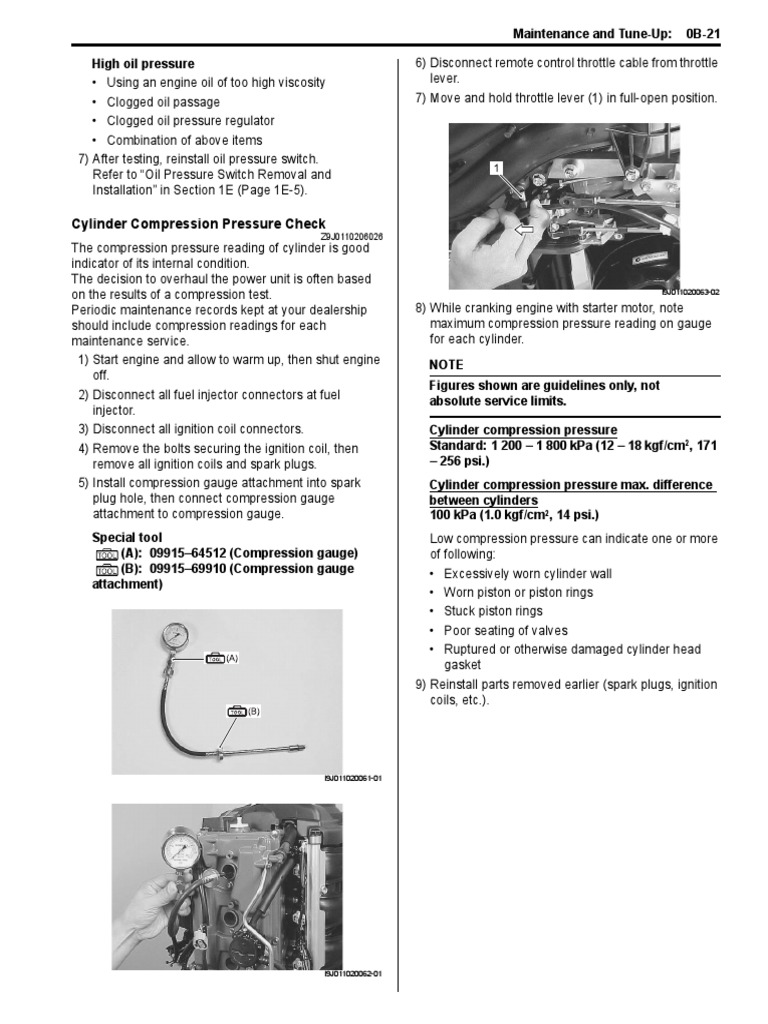 Engine Compression Testing Guide | PDF | Ignition System | Cylinder ...