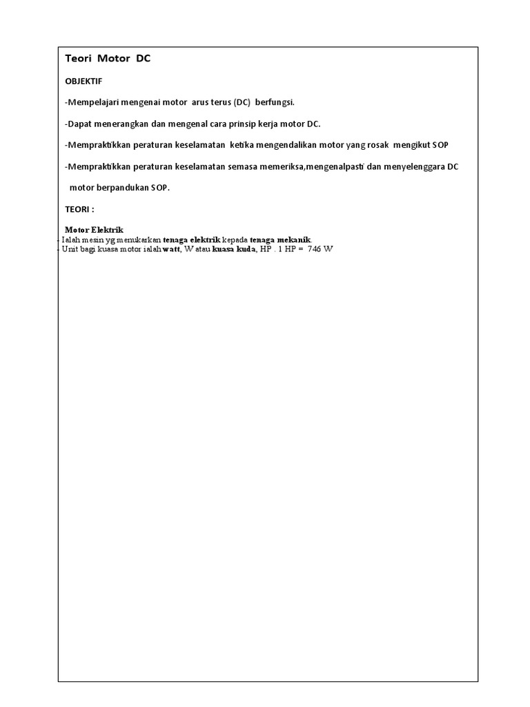 Teori Motor Ac Dan DC | PDF