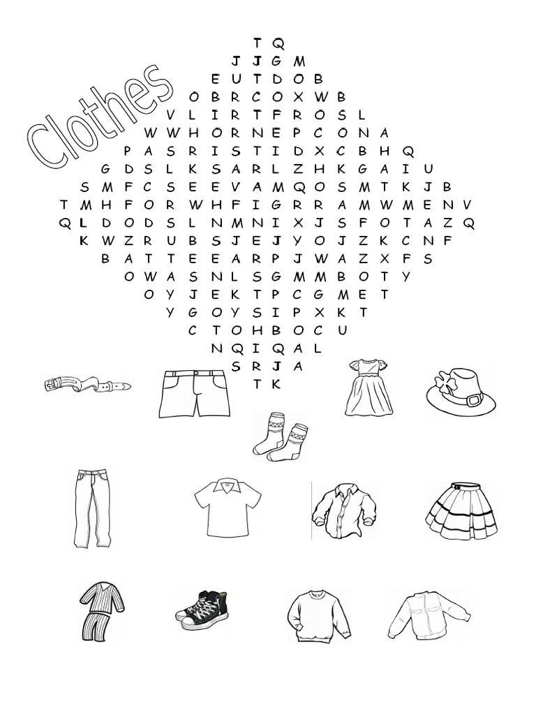 Clothes Wordsearch | PDF