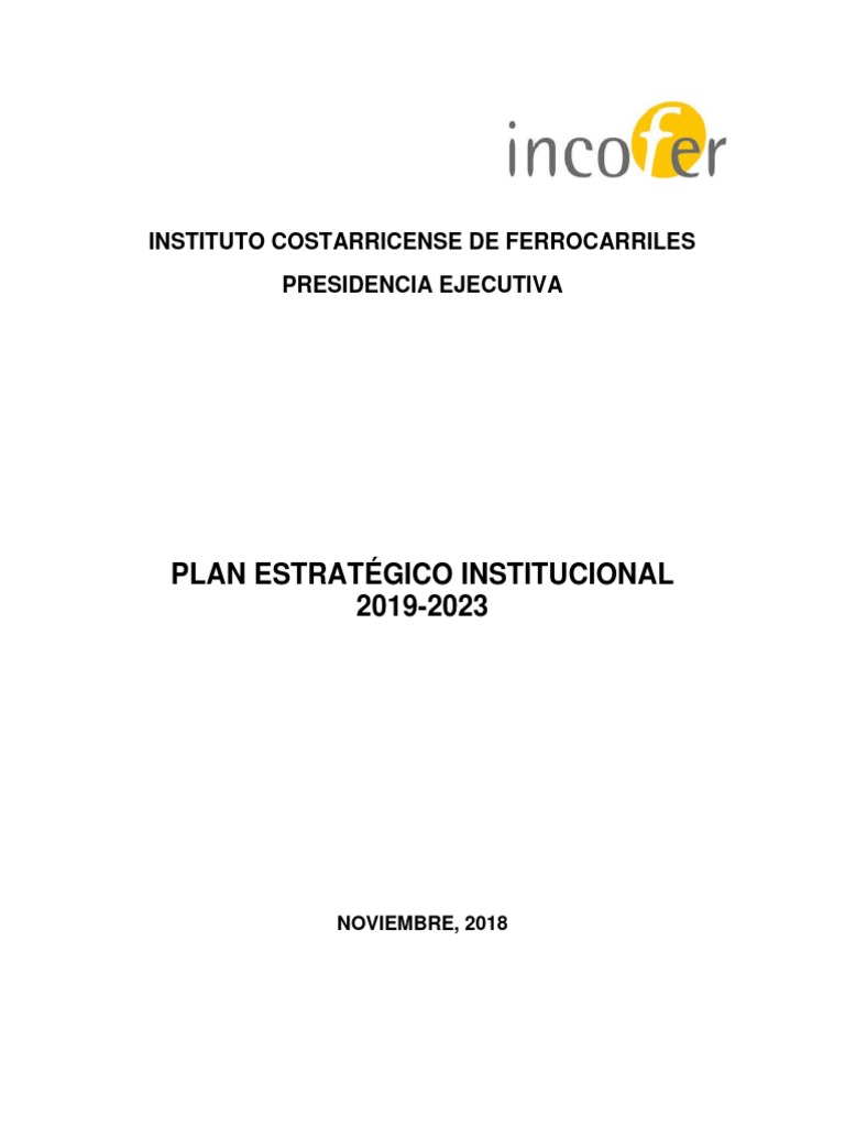 Estrategia Institucional 2019-2023 INCOFER | PDF | Costa Rica | Transporte
