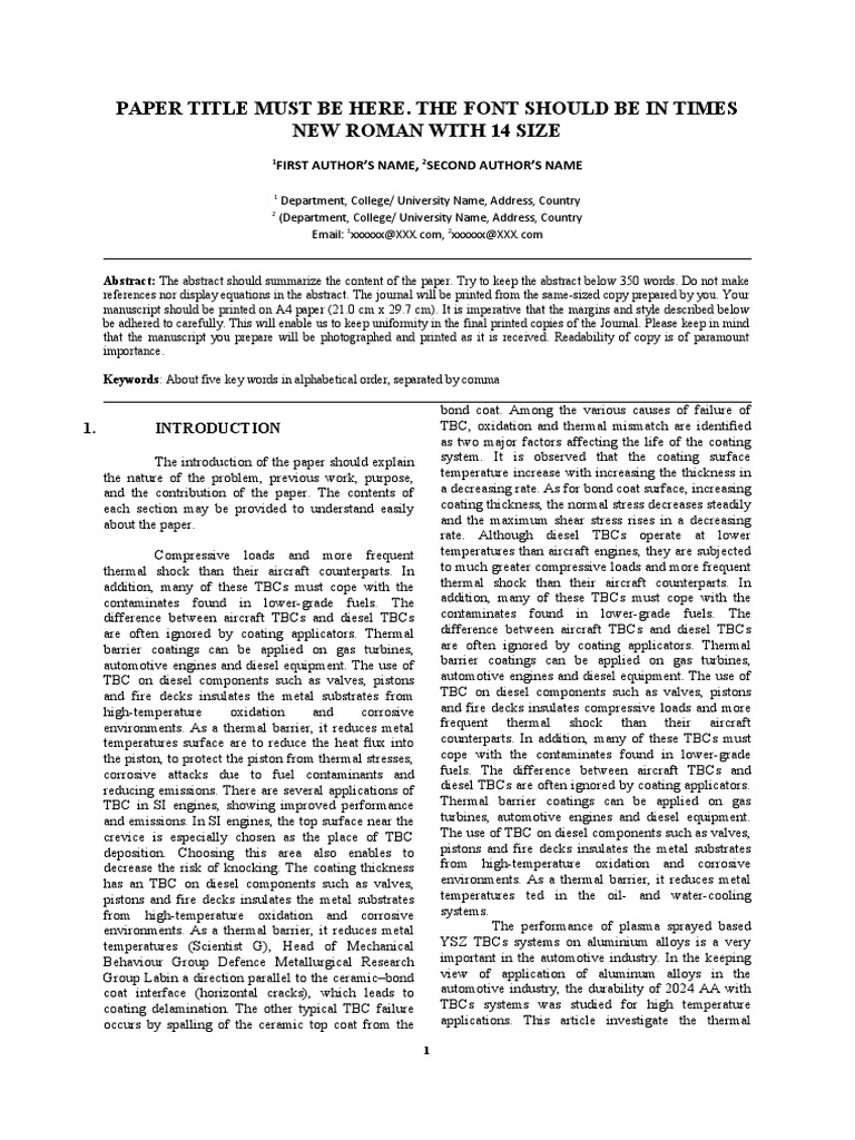 Sample Paper | PDF | Applied And Interdisciplinary Physics | Mechanical Engineering