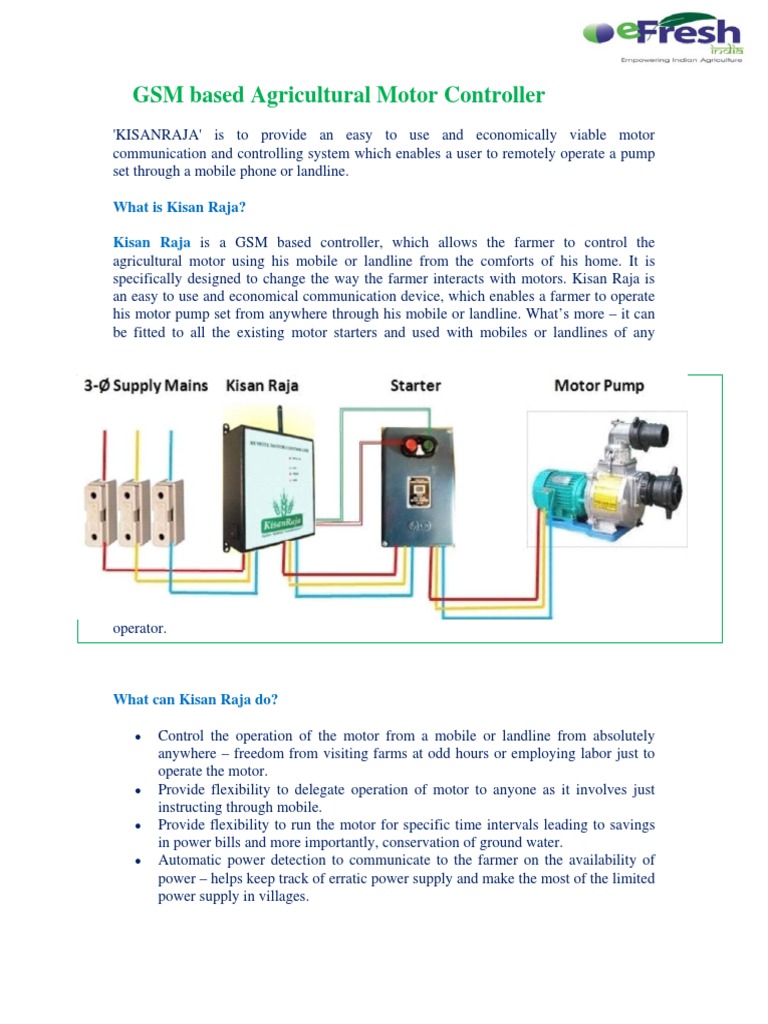 GSM Based Agricultural Motor Controller | PDF | Landline | Power Supply