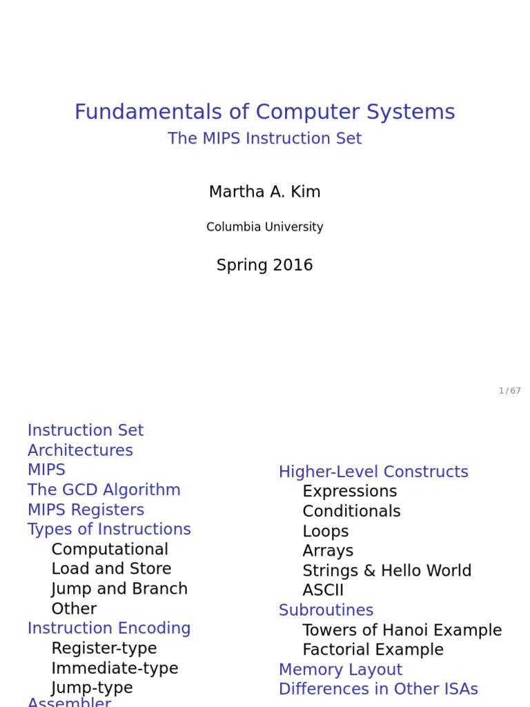 Mips Isa | PDF | Central Processing Unit | Computer Science Mips Isa | PDF | Central Processing Unit | Computer Science