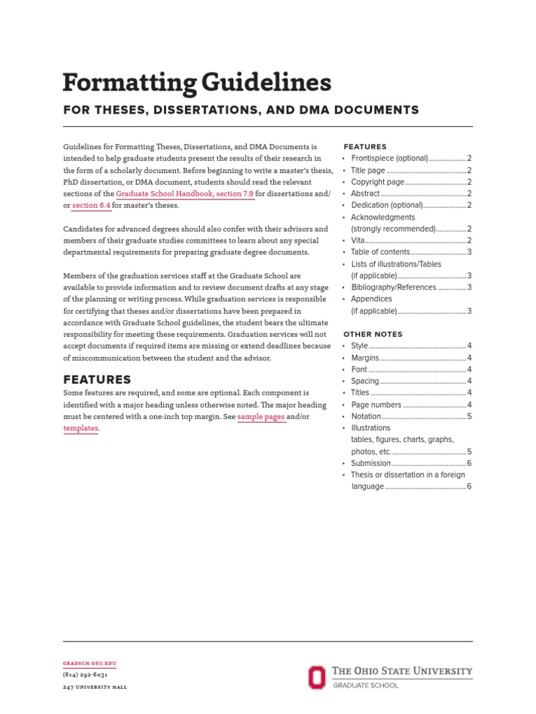 Guidelines Thesis Ohio State | PDF | Thesis | Graduate School