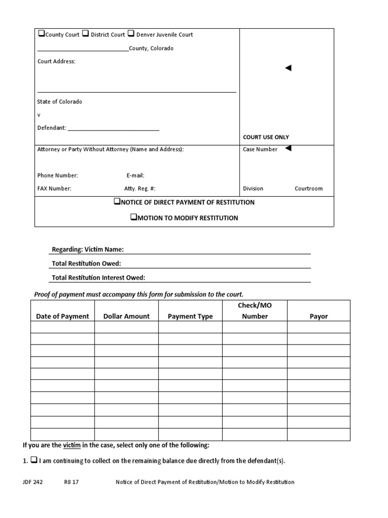 Restitution Payment Notice | PDF | Common Law | Government